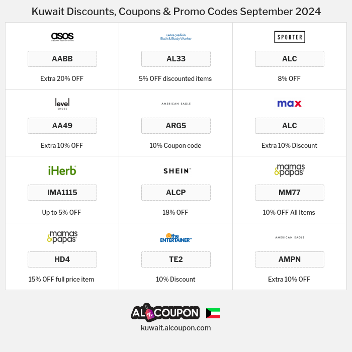 Al Coupon - Kuwait Online Stores Coupon Codes