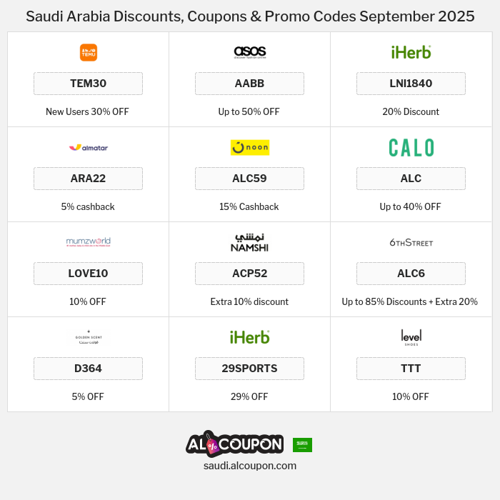 Online Promo Codes, Coupons, Voucher Codes & Offers 2025 in KSA